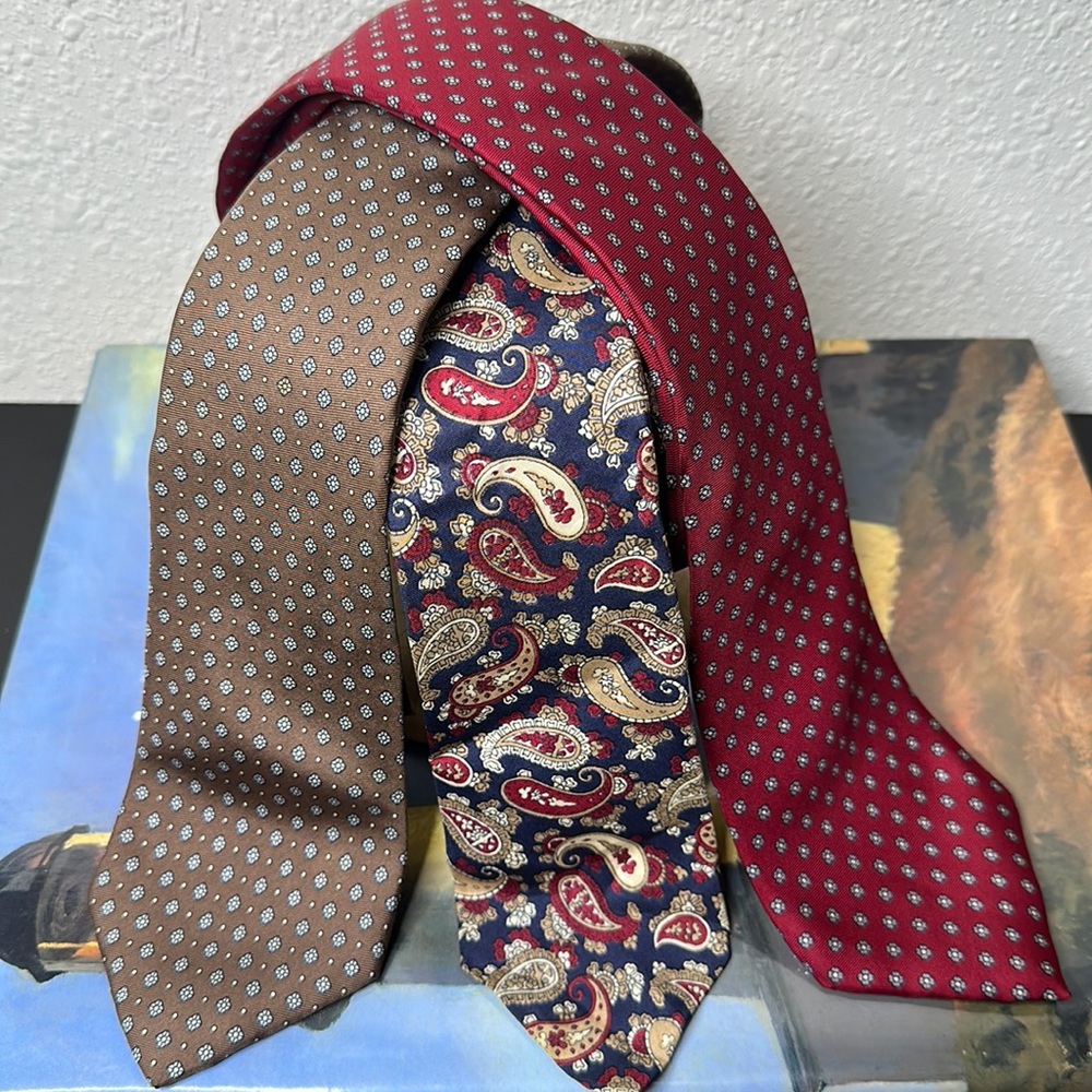 Three Vintage Christian Dior Silk Ties - Gem
